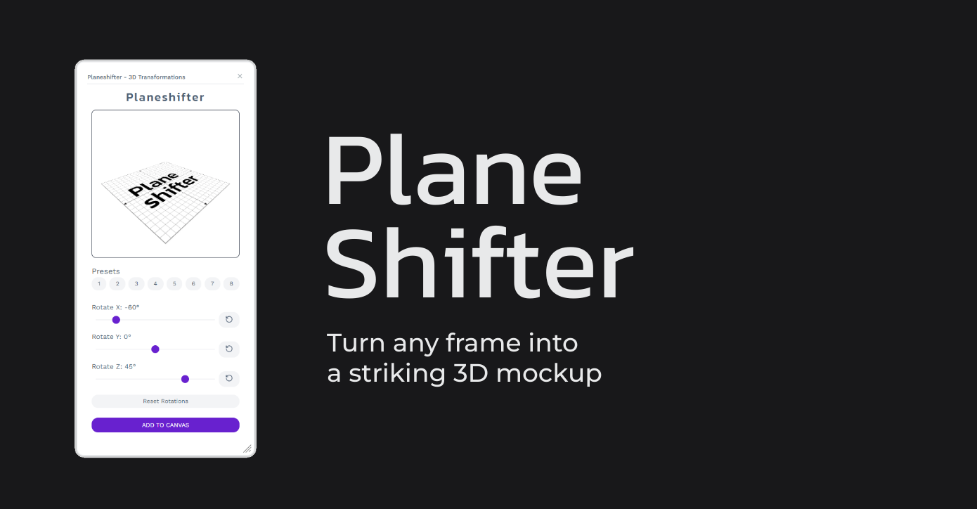 Penpot Plugin | Planeshifter - 3D Transformations