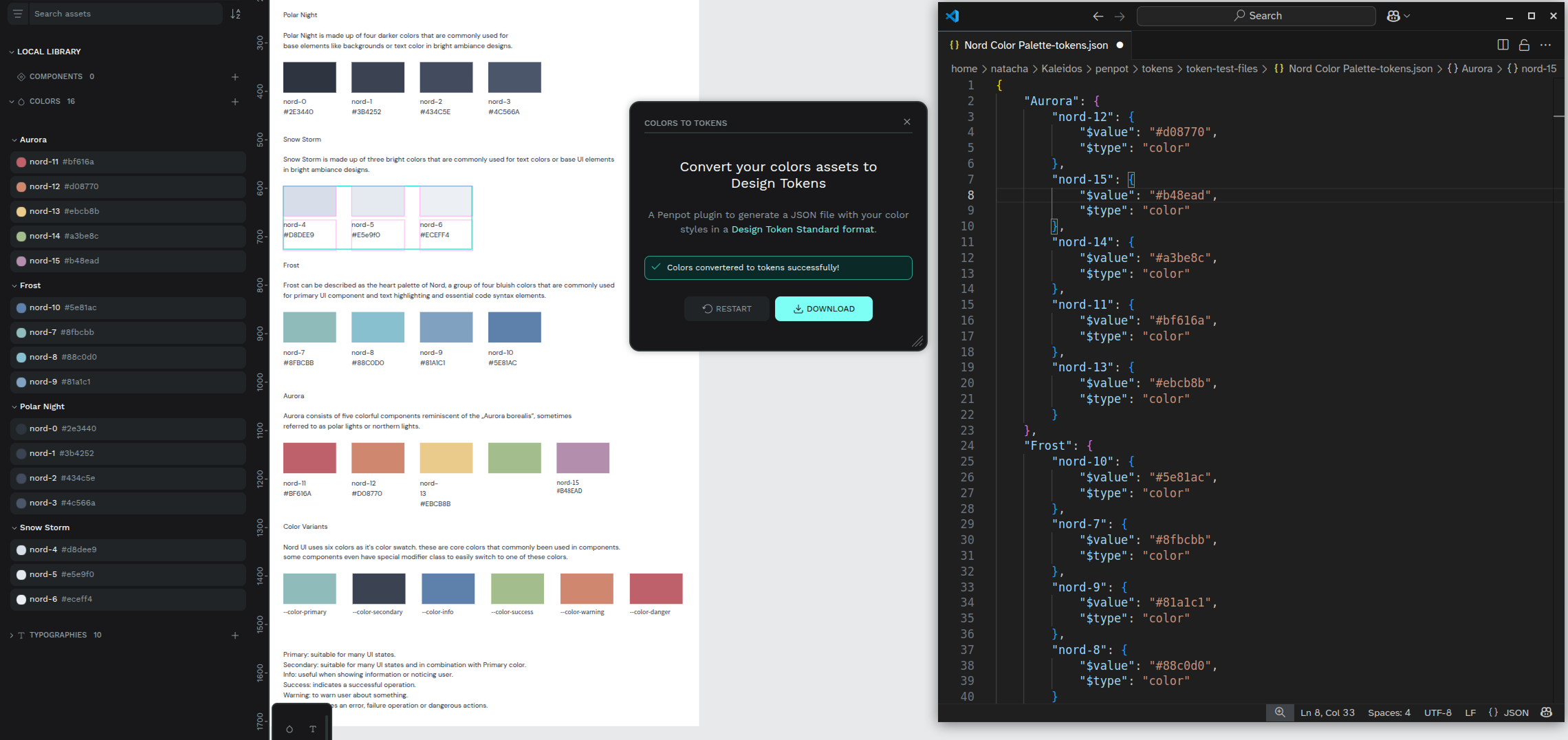 Penpot Plugin | Color styles to JSON file