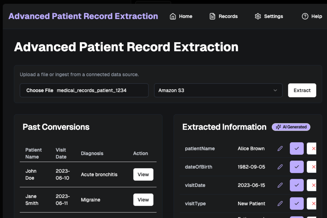 Advanced Patient Record Extraction | Prebuilt Applications